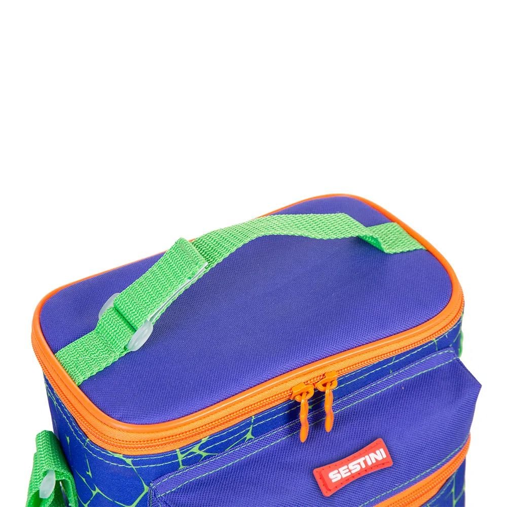 Lancheira Especial Kids Dino 2 Sestini Cor:Azul – Papelaria Pigmeu