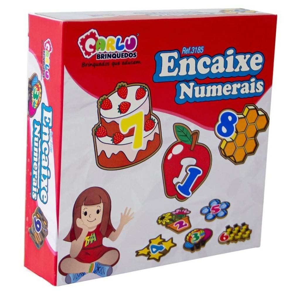 Jogo Encaixe Numerais Com 20 Pecas Em MDF Carlu – Papelaria Pigmeu
